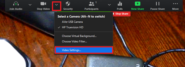 How to use doc cam as a webcam inside ZOOM?