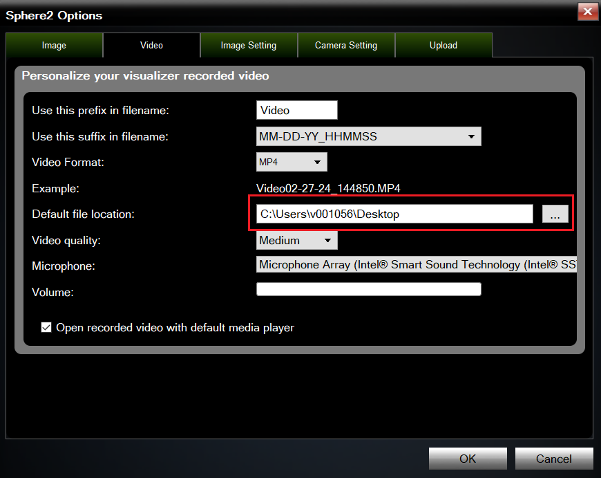 How to record a video in Sphere2 software?